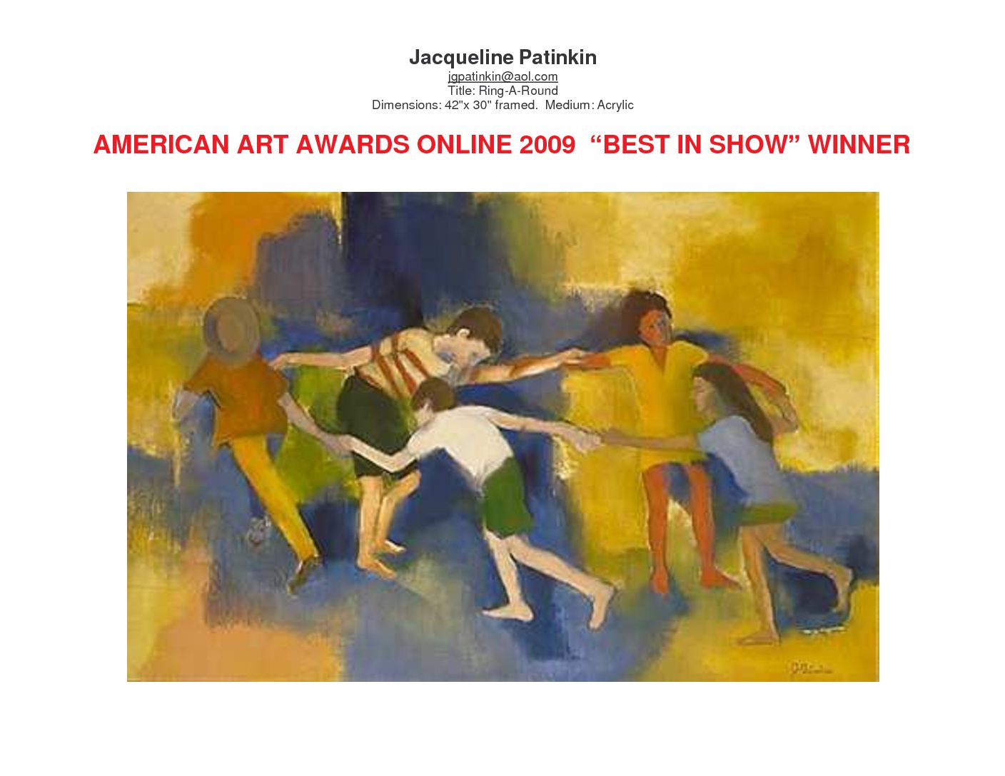 Categories 1 - 10, 2009 AAA WINNERS - World Art Awards, American Art ...